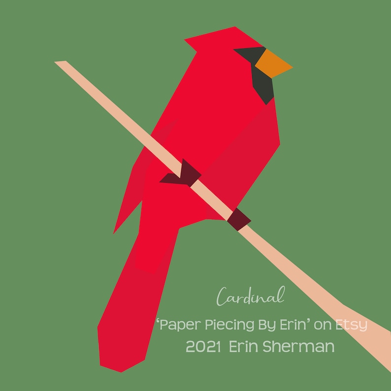 Cardinal Paper Piecing Pattern - Etsy