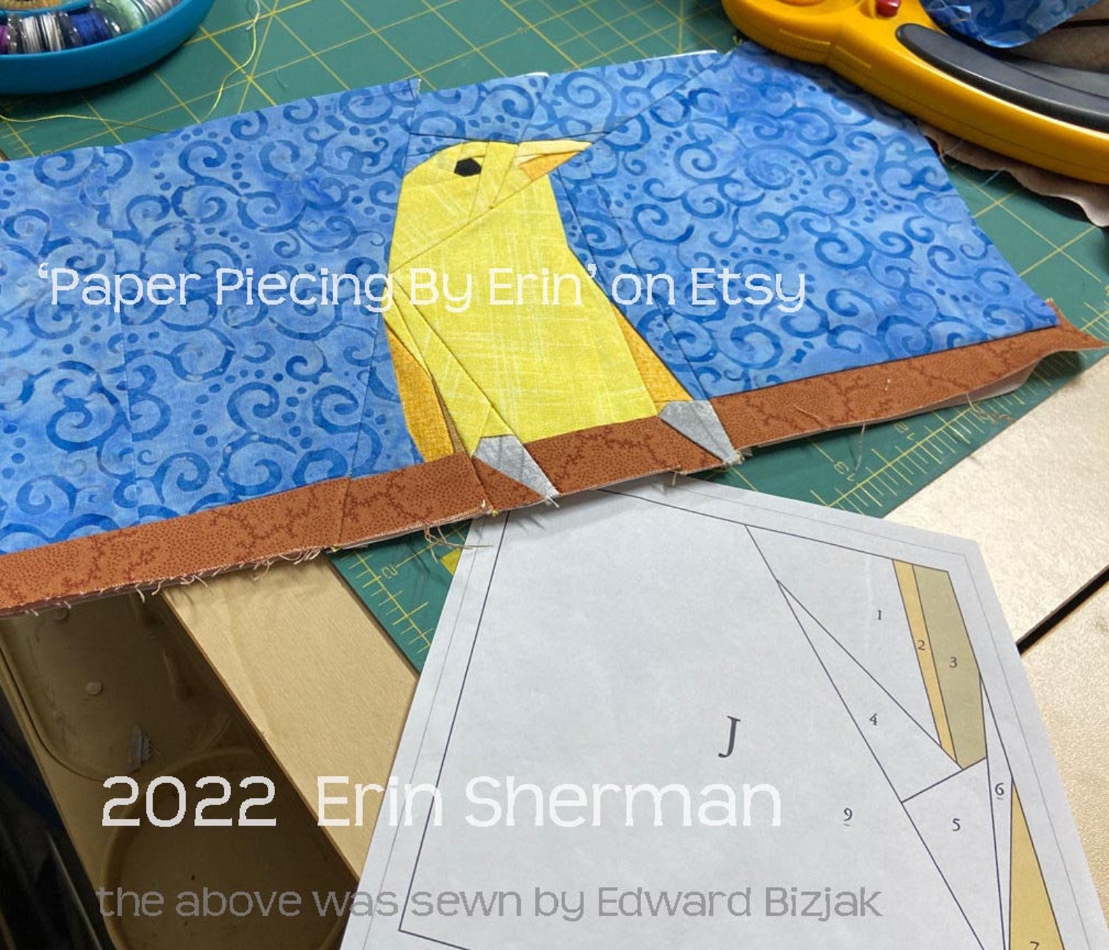 Summer Tanager Yellow Bird Paper Piecing Pattern - Etsy