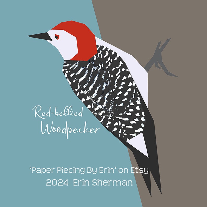 Red-bellied Woodpecker Paper Piecing Pattern - Etsy