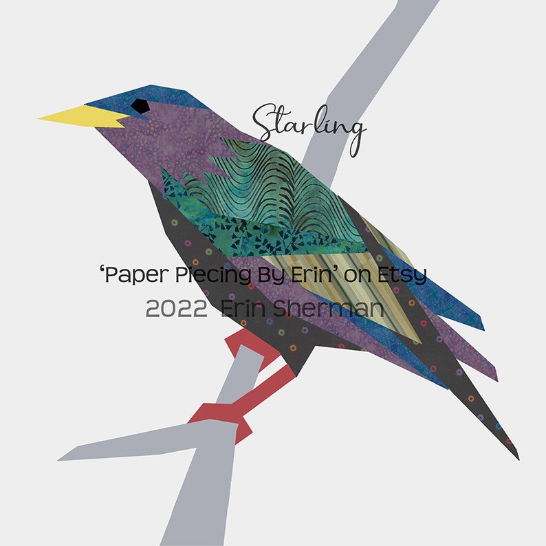 Starling Bird Paper Piecing Pattern - Etsy
