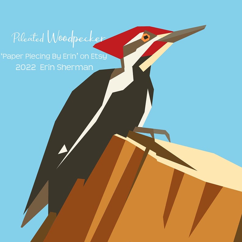 Pileated Woodpecker Paper Piecing Pattern - Etsy