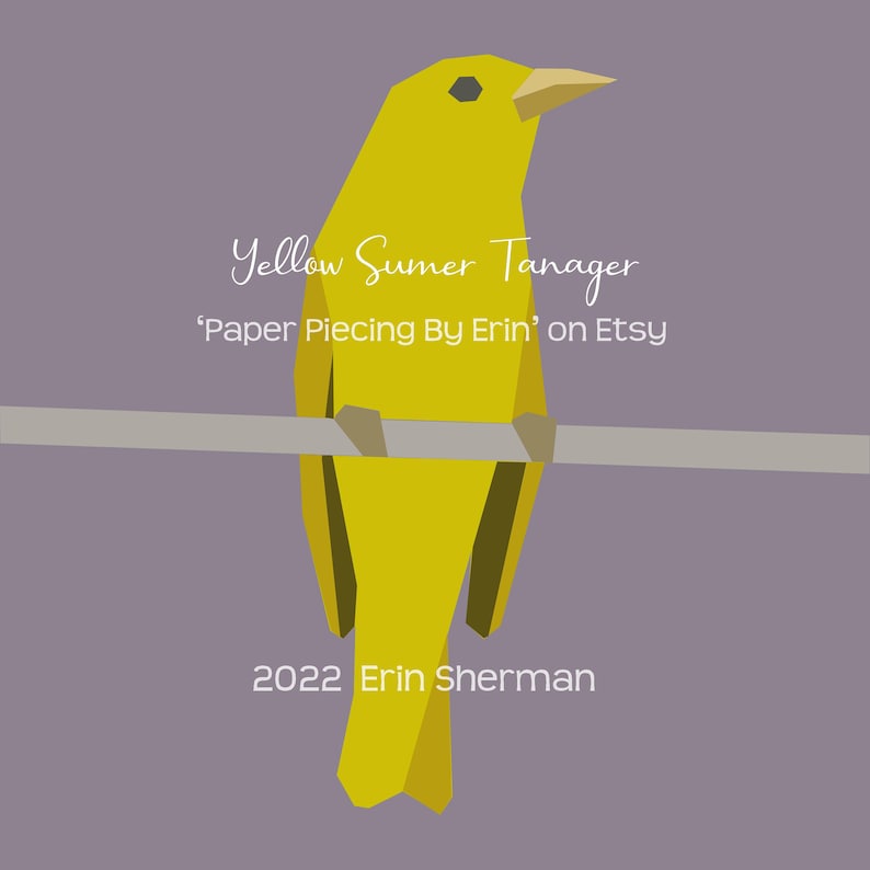 Summer Tanager Yellow Bird Paper Piecing Pattern - Etsy