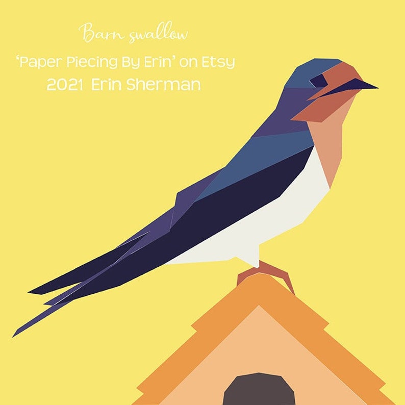 Barn Swallow Paper Piecing Pattern - Etsy