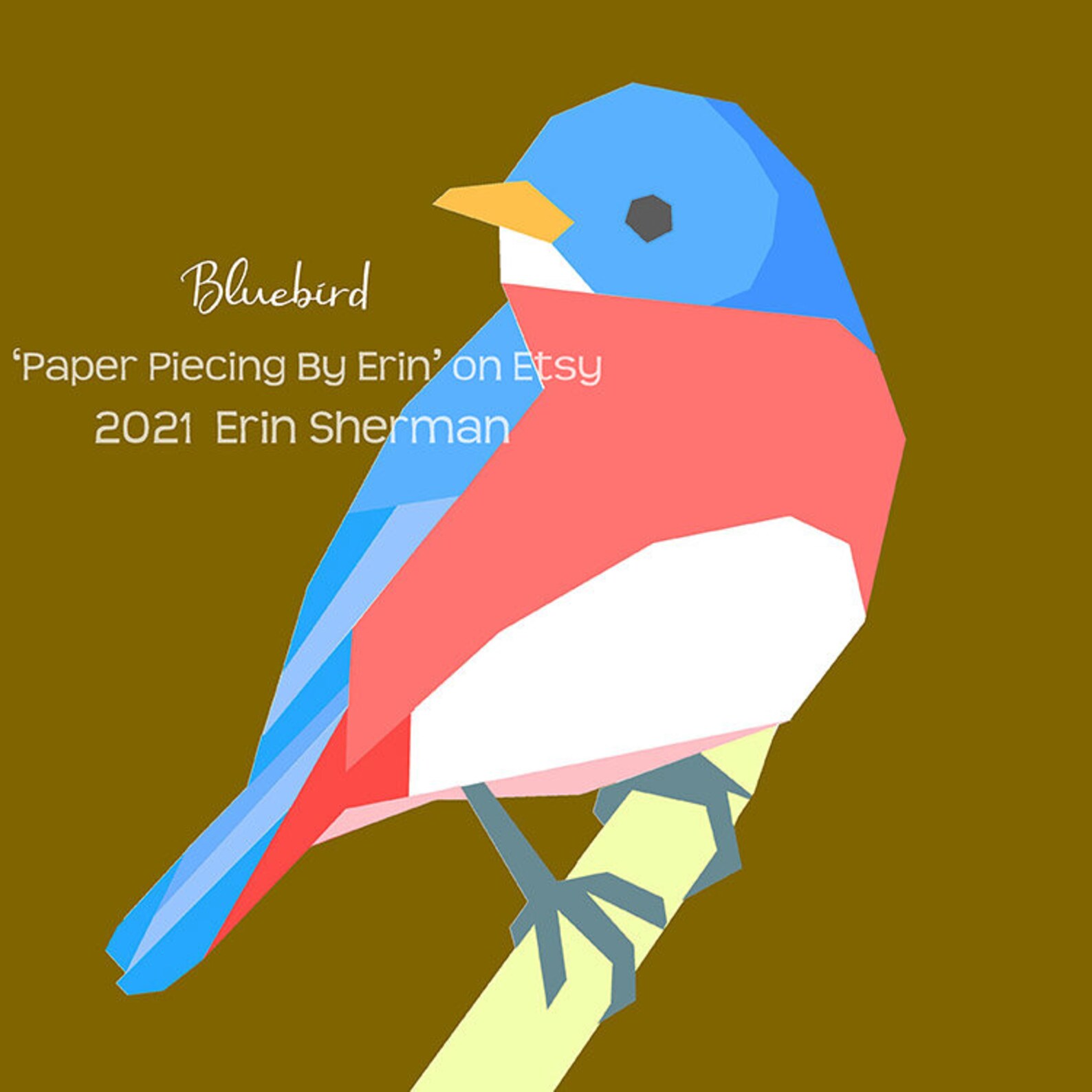 Eastern Bluebird Paper Piecing Pattern - Etsy