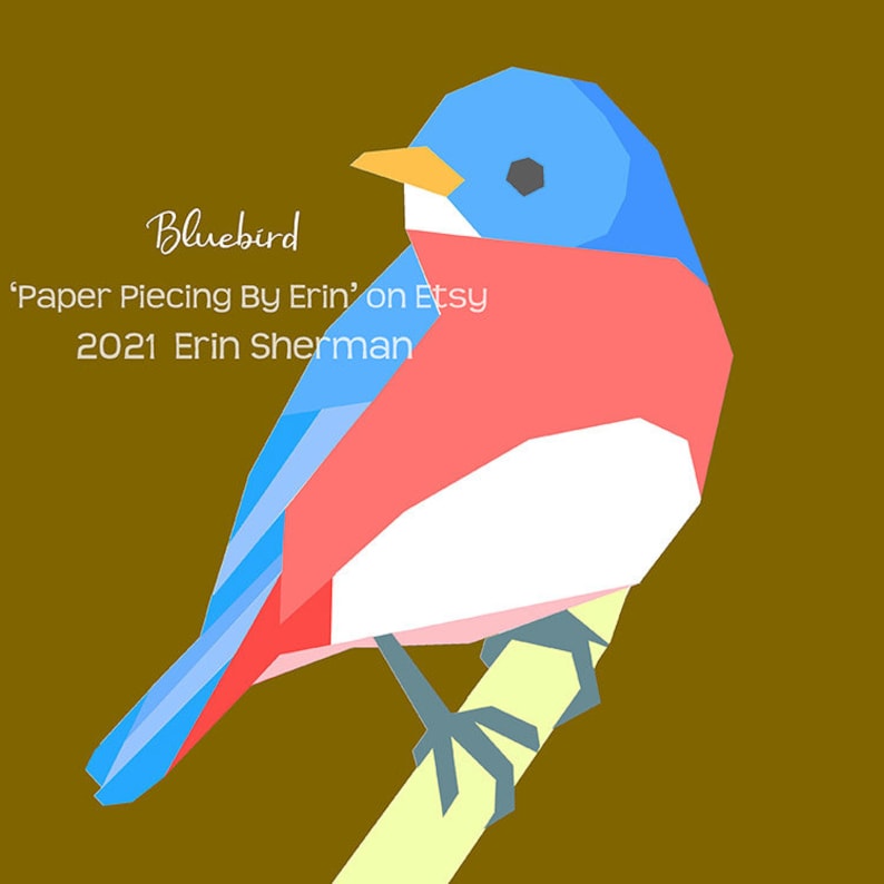 Eastern Bluebird Paper Piecing Pattern - Etsy