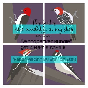 Pileated Woodpecker Paper Piecing Pattern - Etsy