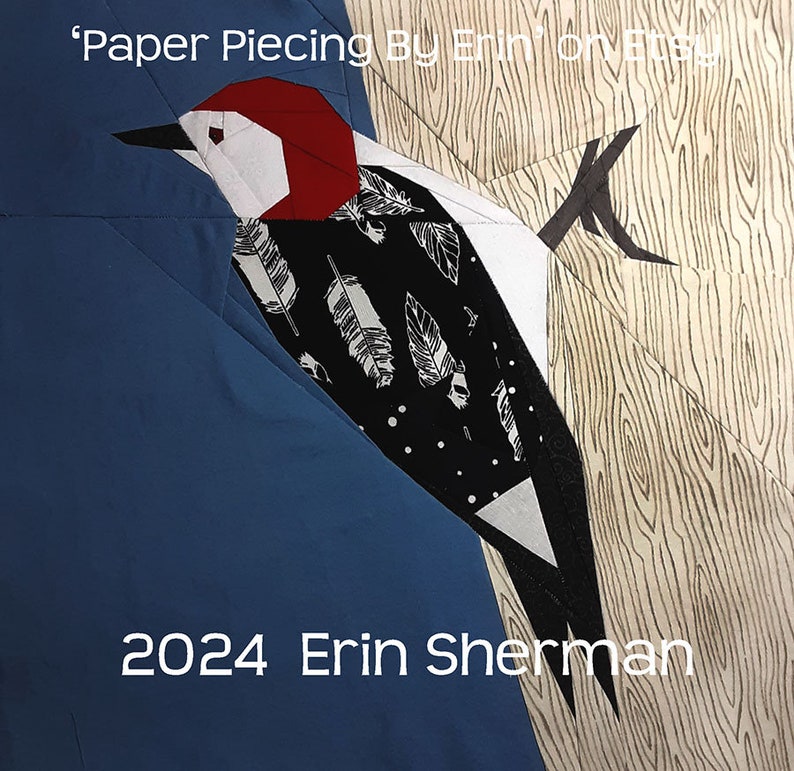 Red-bellied Woodpecker Paper Piecing Pattern - Etsy