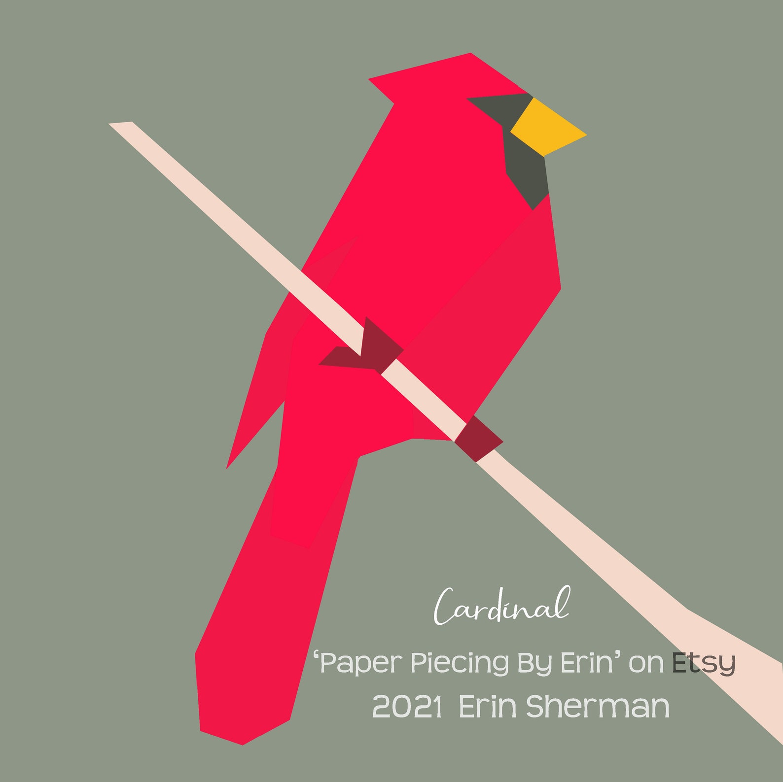 Cardinal Paper Piecing Pattern - Etsy