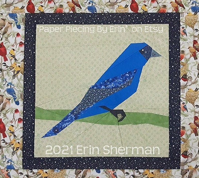 Indigo Bunting Paper Piecing Pattern - Etsy