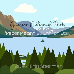 12" Glacier Paper Piecing Pattern Square Block National Park - Etsy