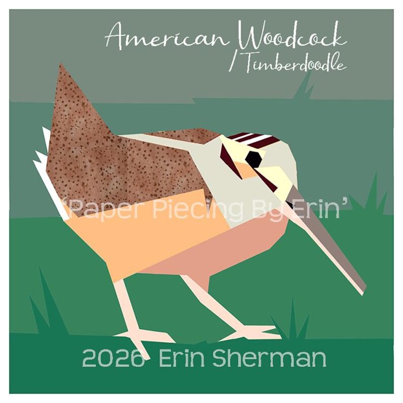 American Woodcock Timberdoodle Bird Paper Piecing Pattern - Etsy