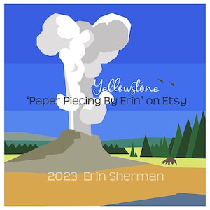 12" Yellowstone Paper Piecing Pattern Square Block National Park - Etsy