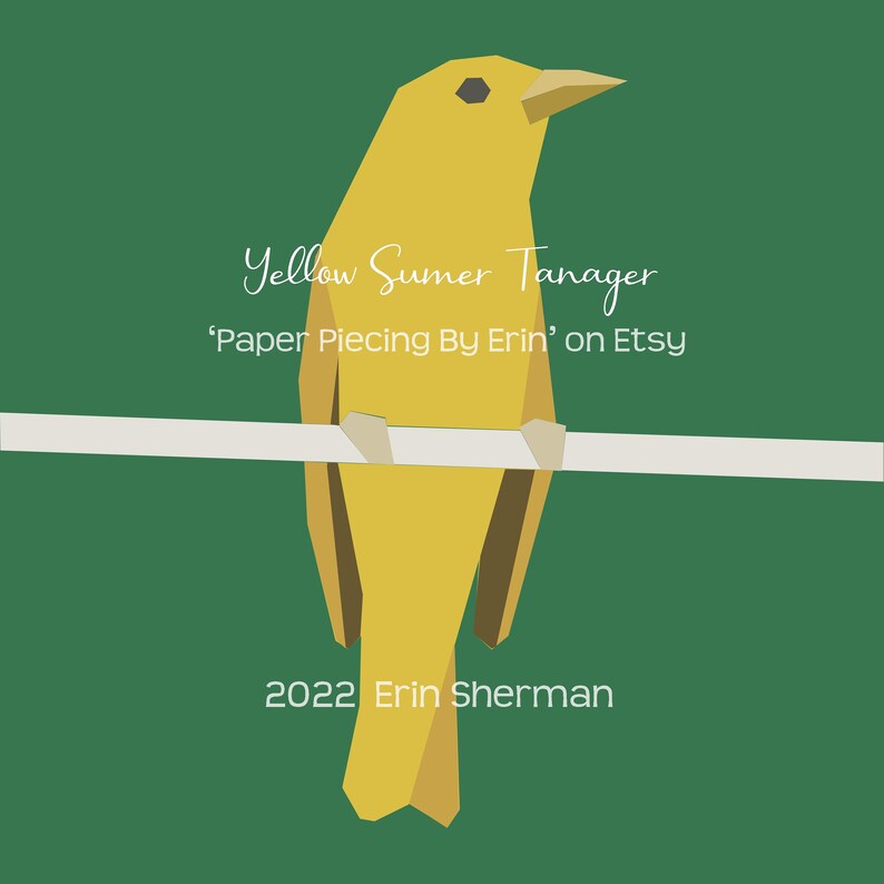 Summer Tanager Yellow Bird Paper Piecing Pattern - Etsy