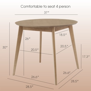 Orion 37 Inch Round Dining Table / True Scandinavian Contemporary From ...