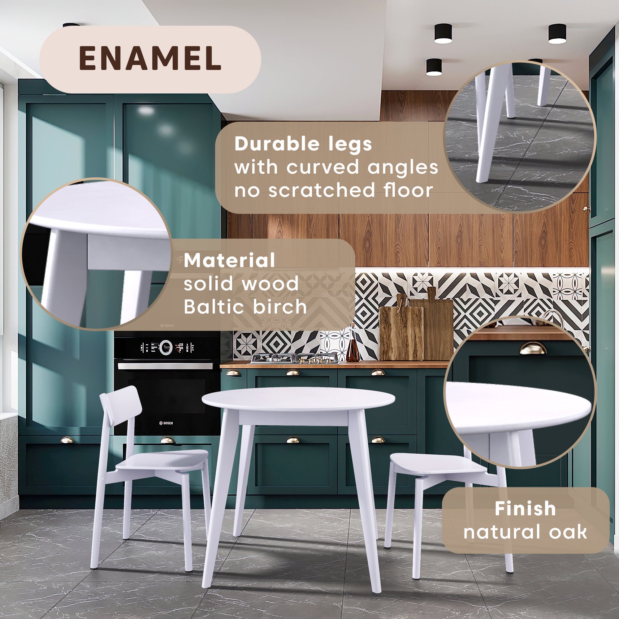 Orion 35 Inch Round Dining Table / True Scandinavian Contemporary From ...