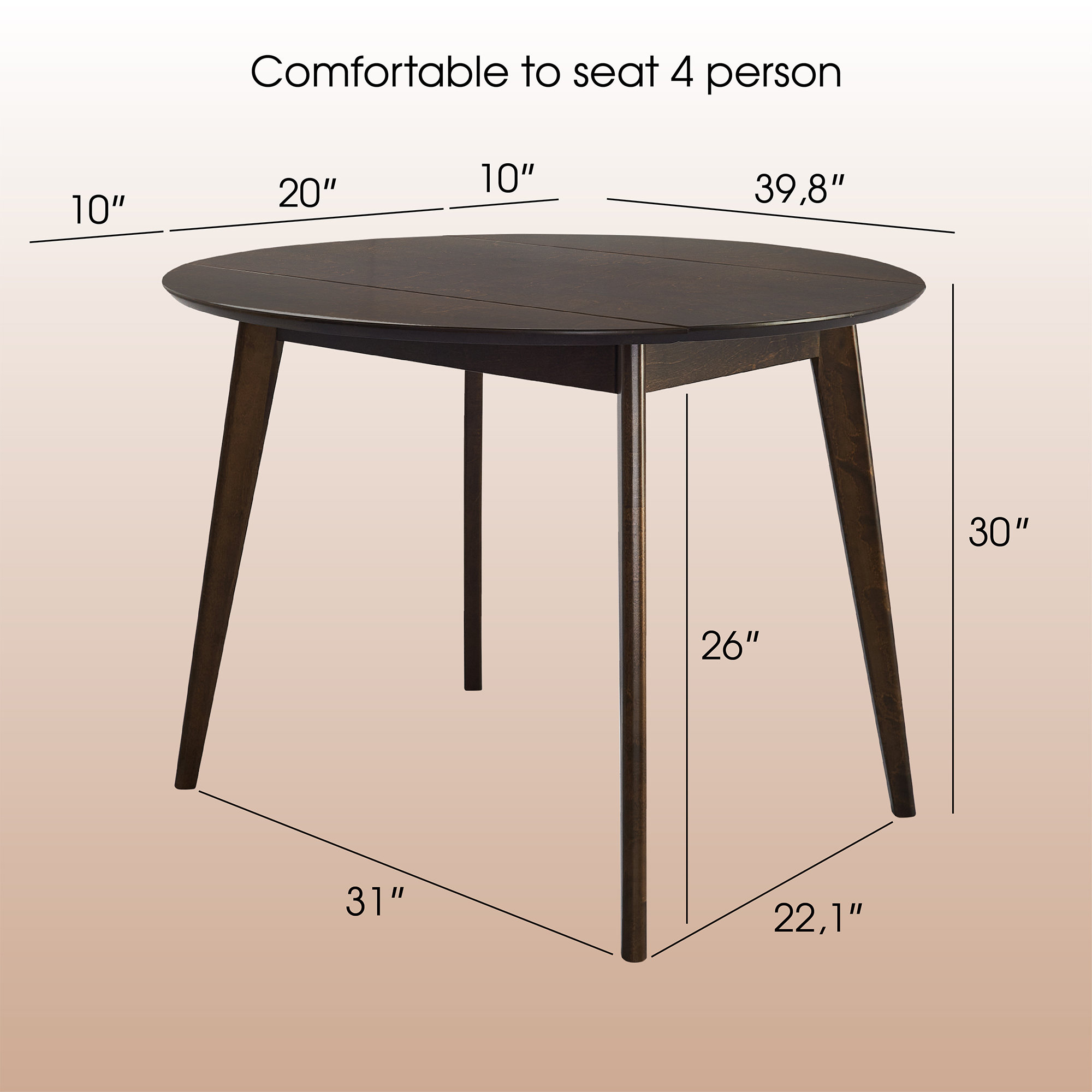 Orion Drop Leaf 40-inch Round Dining Table / True Scandinavian ...