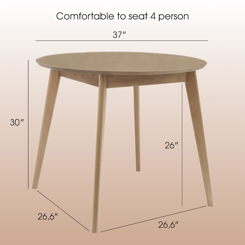 Orion 37 Inch Round Dining Table / True Scandinavian - Etsy