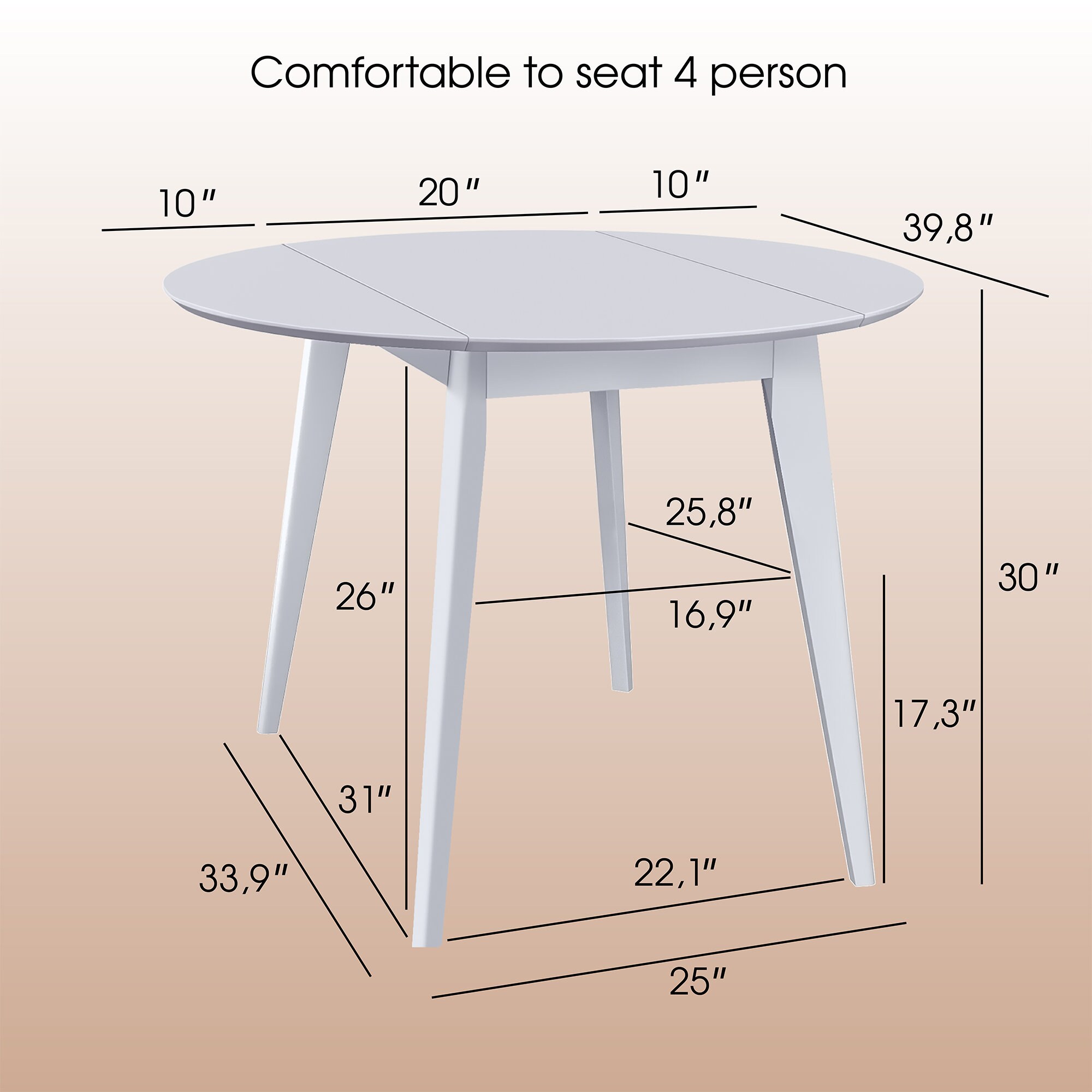 Orion Drop Leaf 40-inch Round Dining Table / True Scandinavian ...