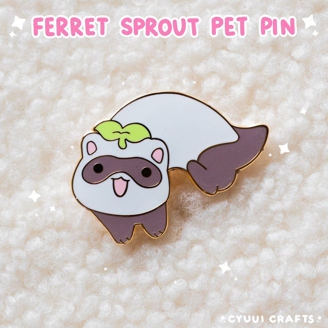 Ferret Sprout Pet Hard Enamel Pin - Etsy