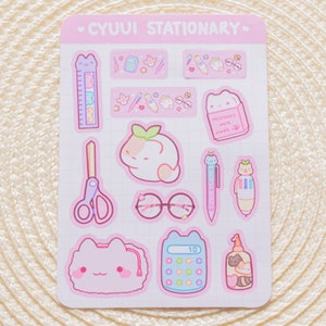 Cute Stationary Sticker Sheet - Etsy