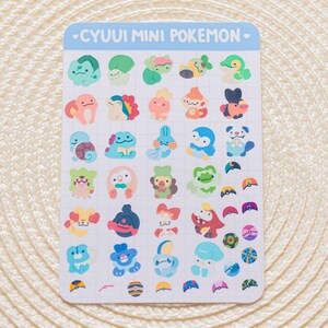 Tiny Pokemon Starters Sticker Sheet - Etsy