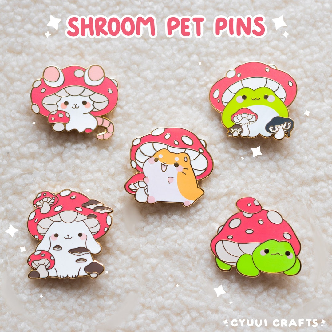 Shroom Sprout Pet Hard Enamel Pins - Etsy