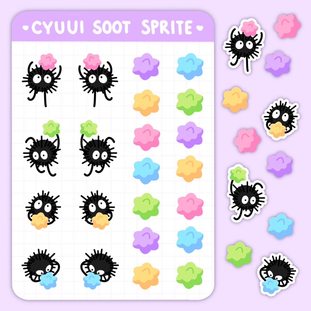 Soot Sprite Sticker Sheet Deco Cute Toploader - Etsy