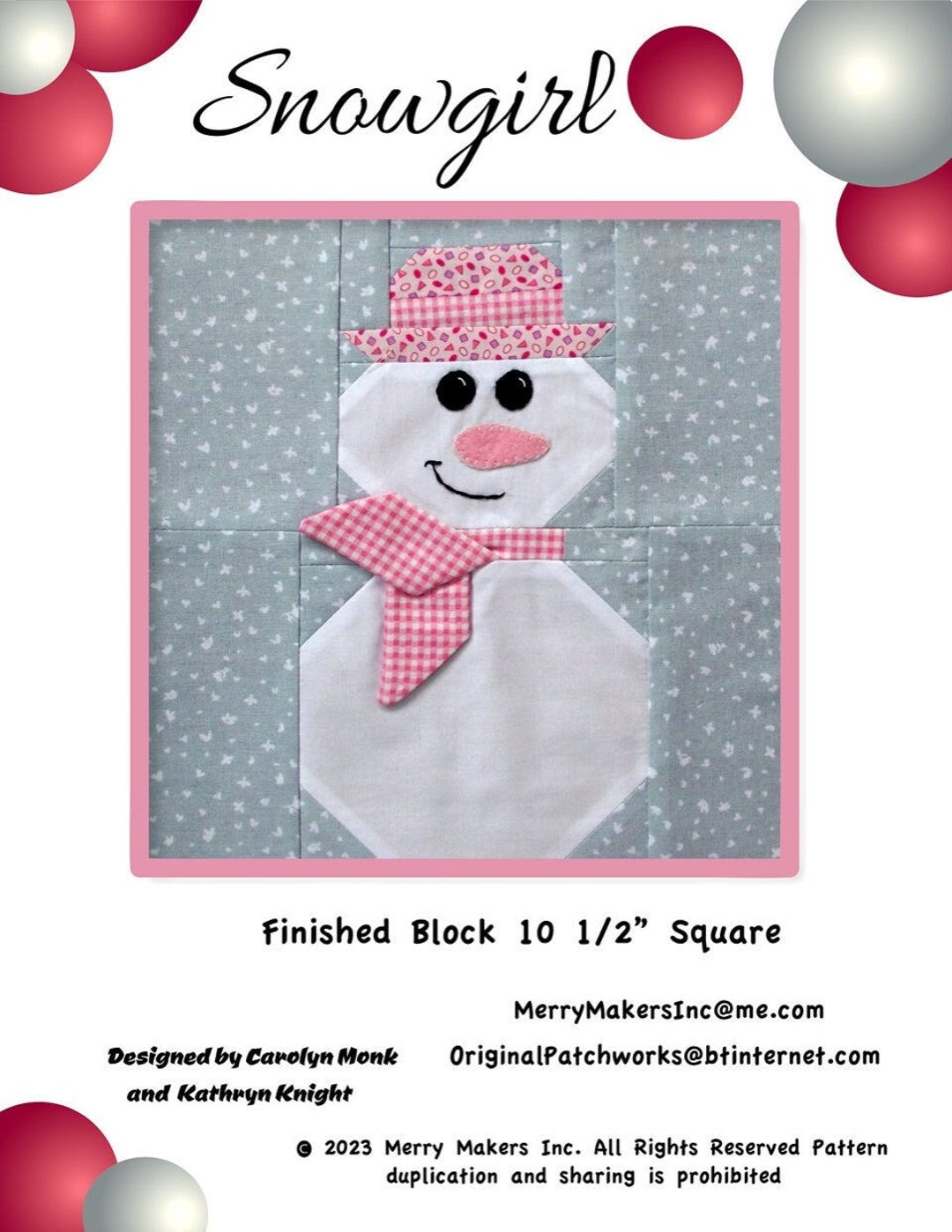 Snowgirl Pdf Pattern - Etsy