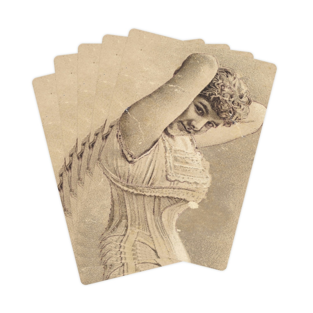 Vintage Sexy Woman Art Print on Poker Cards Featuring Woman Replica Art ...
