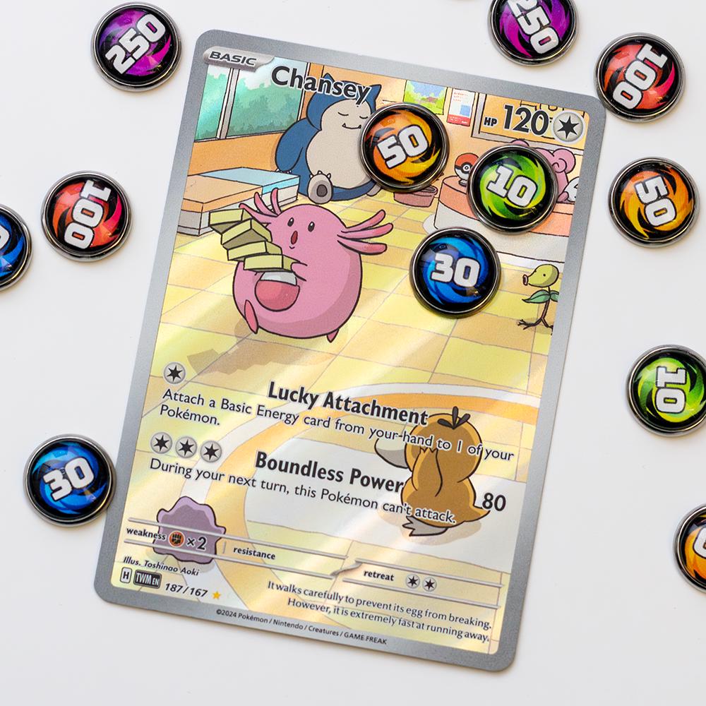 Glass & Metal Pokèmon TCG Damage Counters - Handmade Game Accessories ...