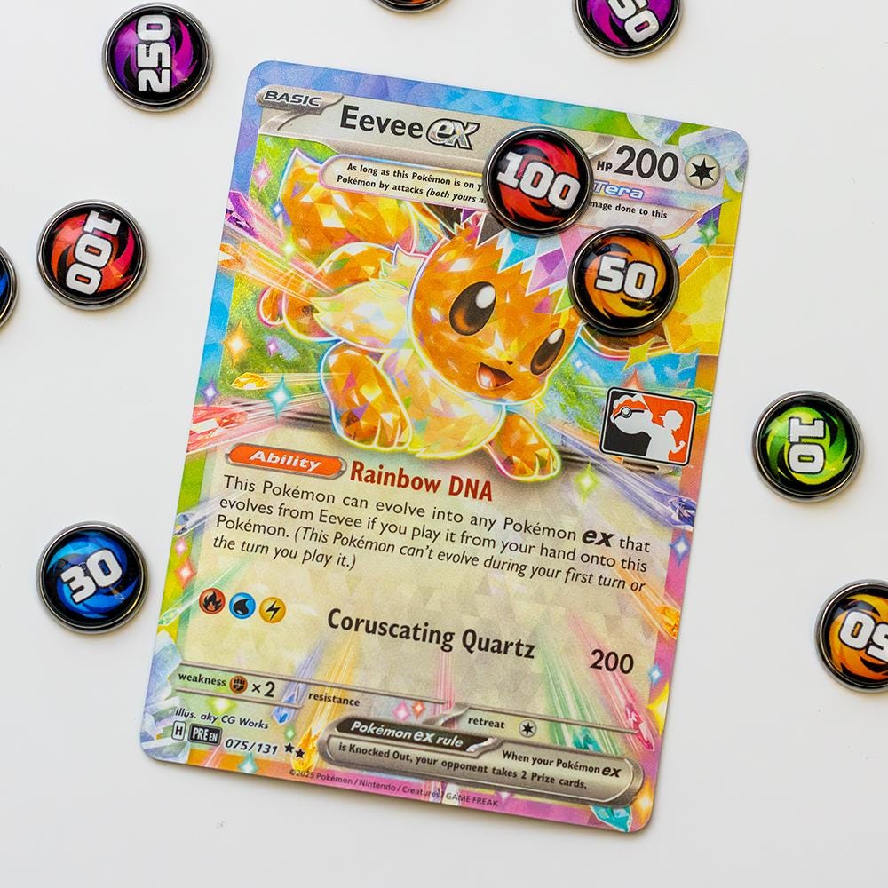 Glass & Metal Pokèmon TCG Damage Counters - Handmade Game Accessories ...