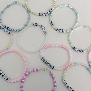 Custom Friendship Bracelet Name Bracelet Stacking Bracelet Word Beaded ...