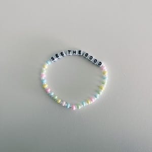 Custom Friendship Bracelet Name Bracelet Stacking Bracelet Word Beaded ...