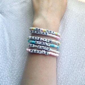 Custom Friendship Bracelet Name Bracelet Stacking Bracelet Word Beaded ...