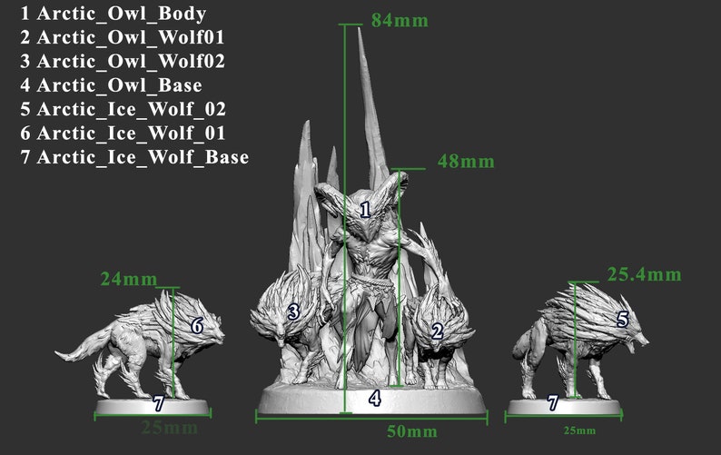 Arctic Wolves and Wanderer | Mini Monster Mayhem - Etsy