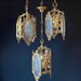 FREE SHIPPING Trio of Italian Lanterns in Gilt Brass and Glass - Etsy
