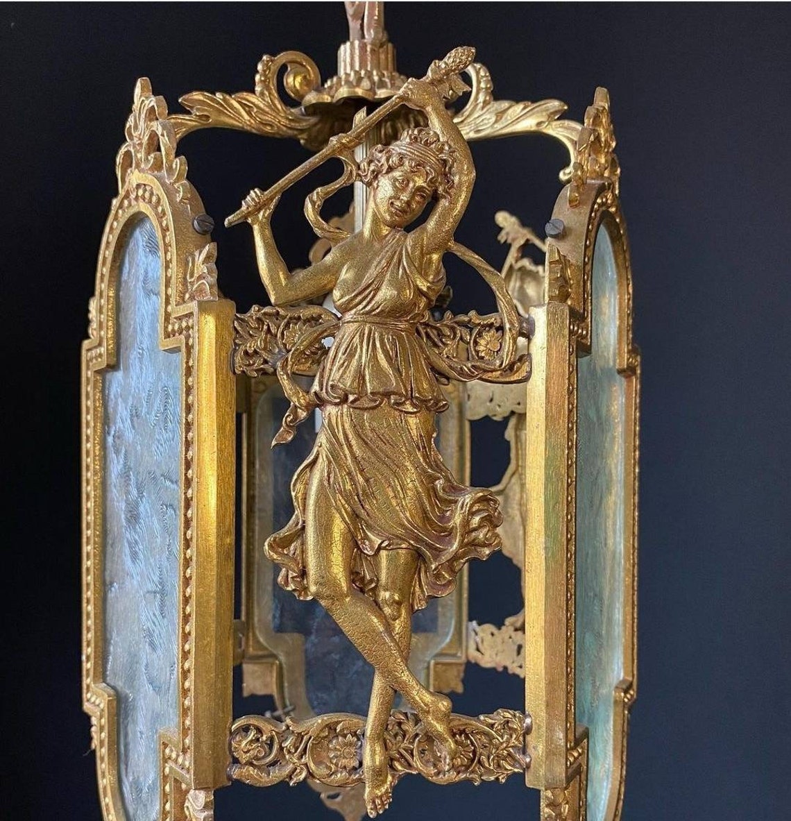 FREE SHIPPING Trio of Italian Lanterns in Gilt Brass and Glass - Etsy