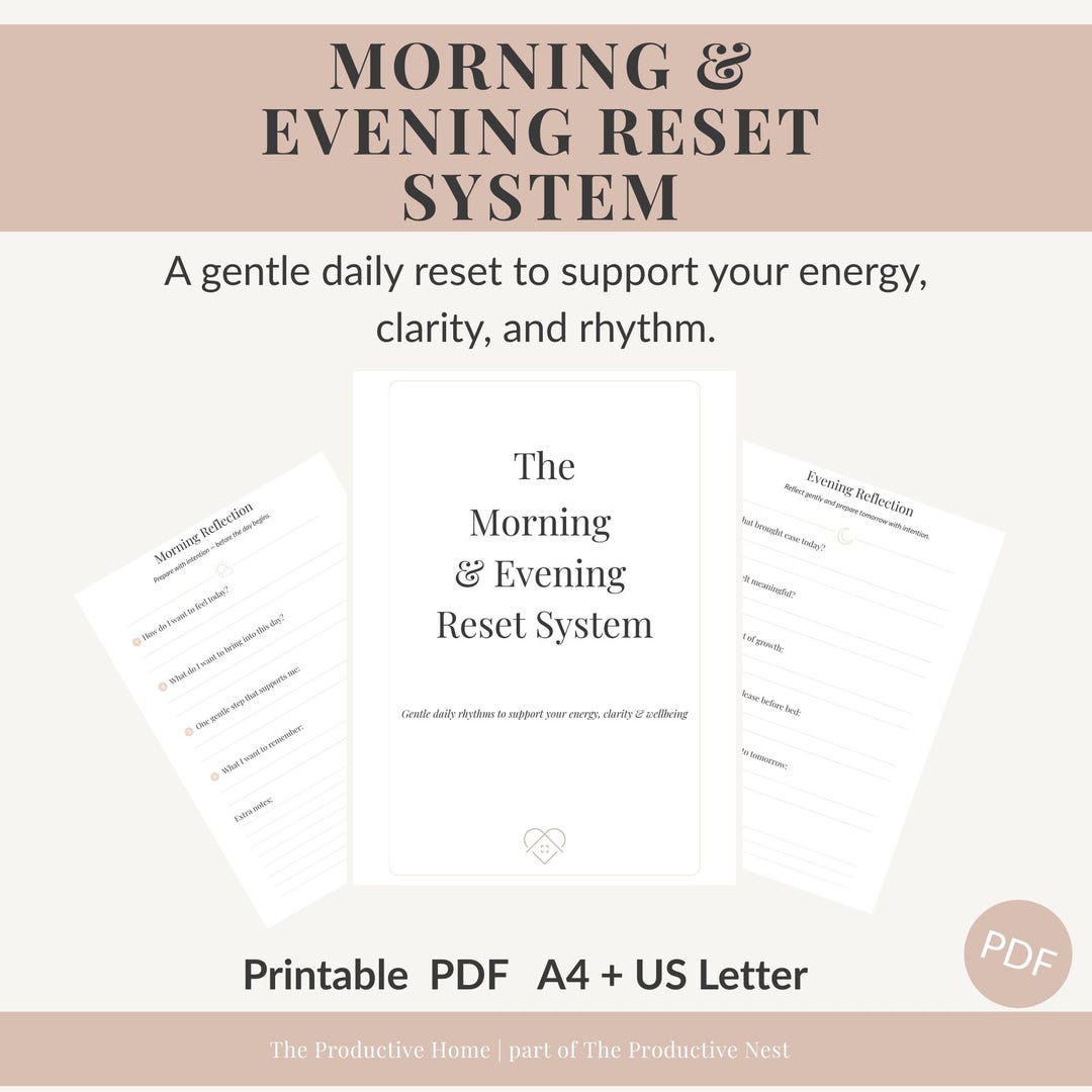 Morning Evening Reset System | Daily Rhythm Guide (printable PDF) - Etsy