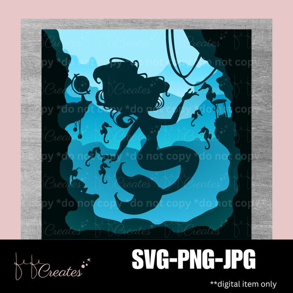 Mermaid Svg Png Files Clipart, Summer Beach Silhouette, Fish Svg ...