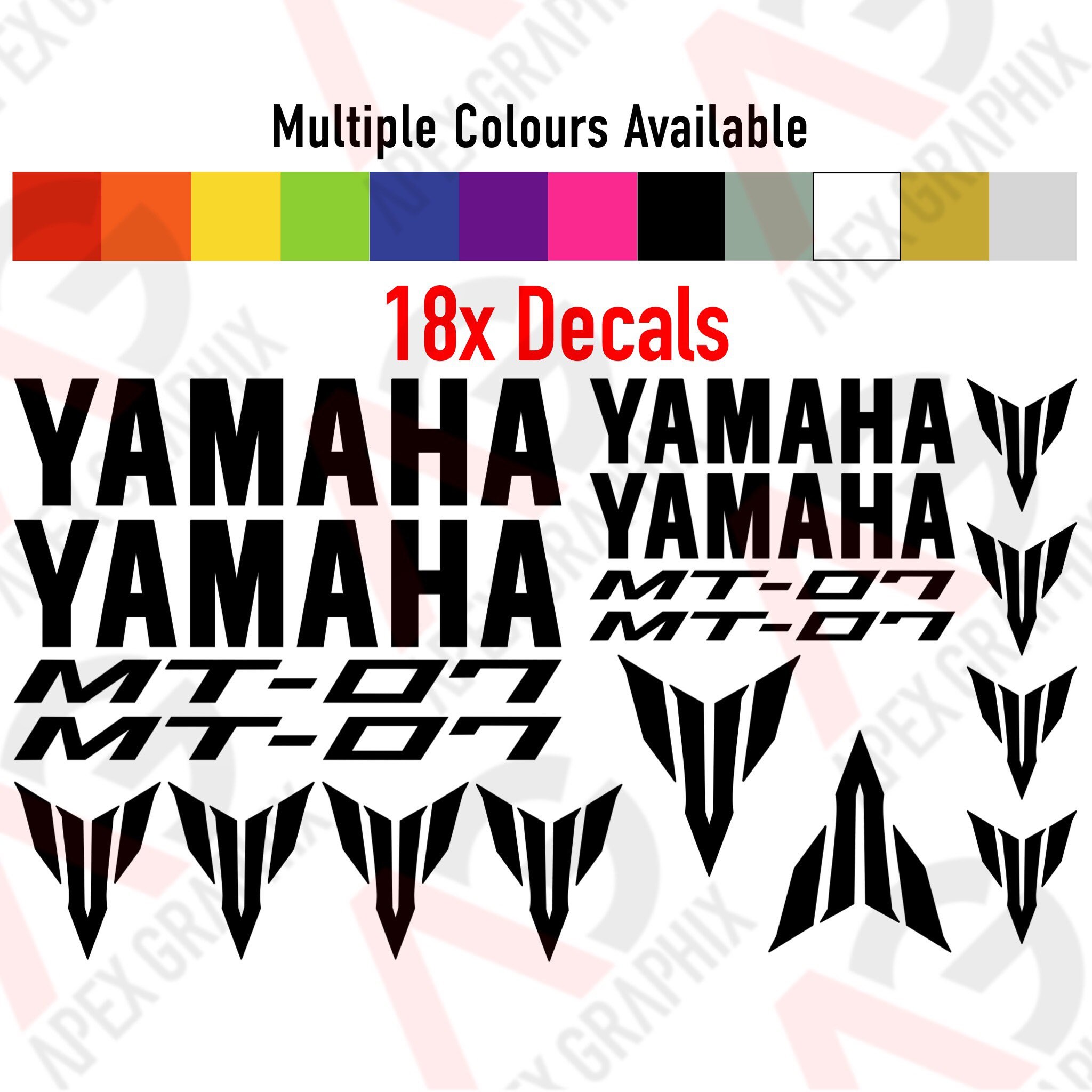 Car Parts & Accessories Yamaha MT-07 Vinyl Decal Sheet Electronics ...