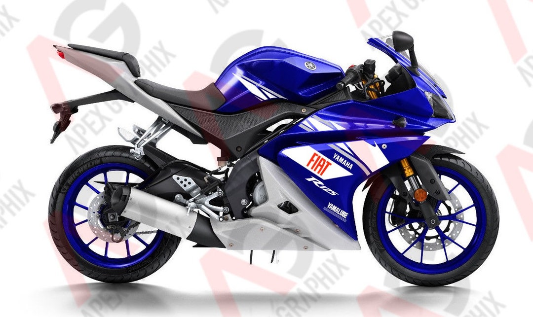 Yamaha YZF R125 2008 2018 OEM Style Fiat Yamalube Decal Sticker Kit Set ...