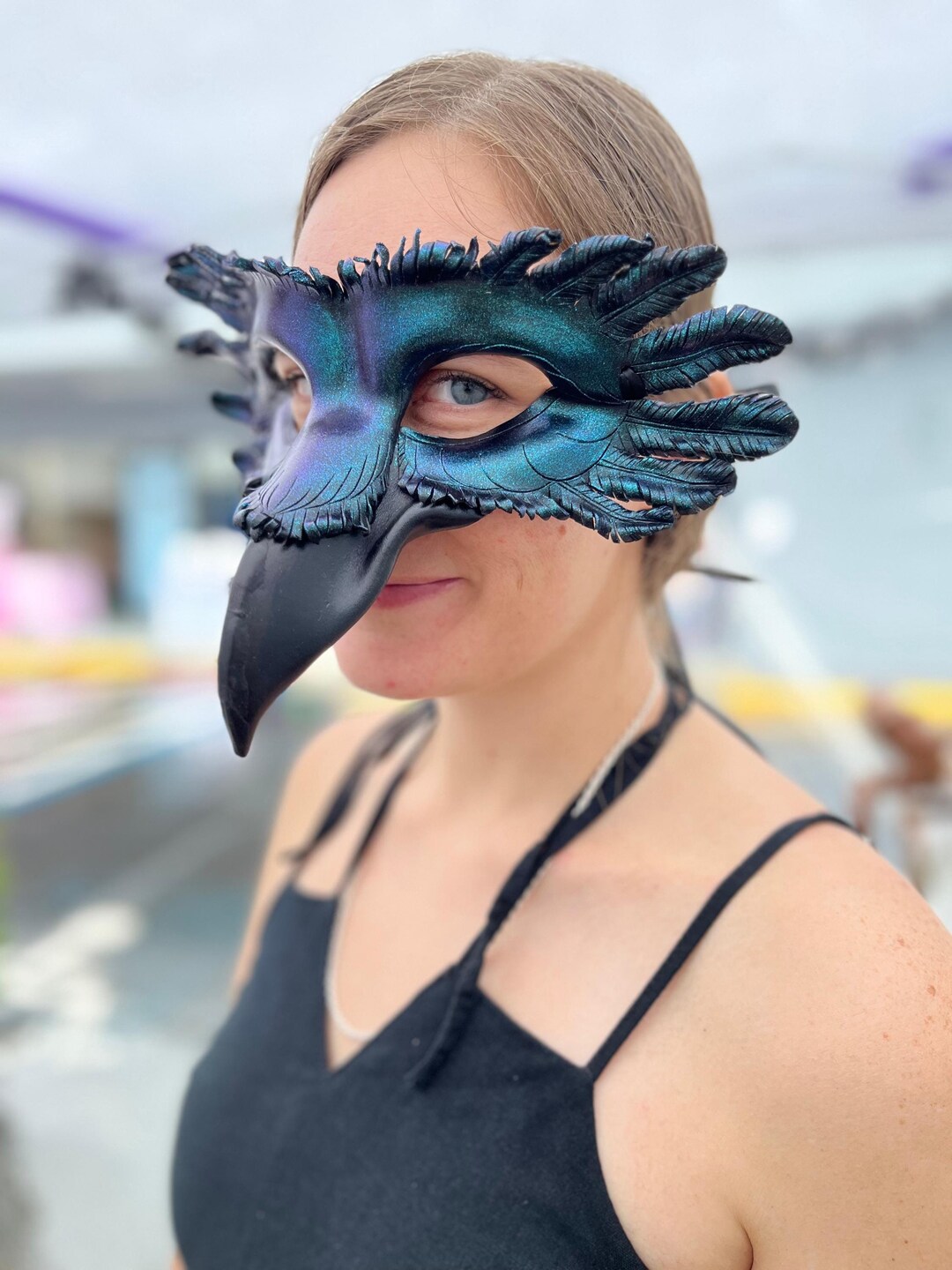 Leather Raven Mask - Etsy
