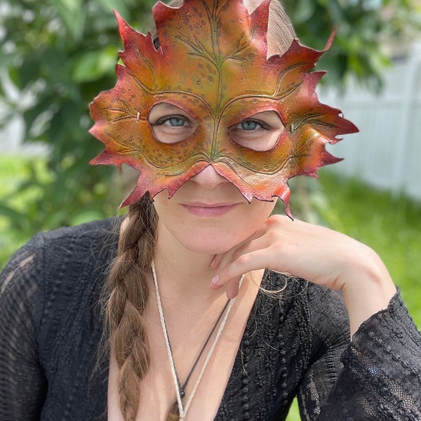 Leather Fairy Leaf Mask - Etsy
