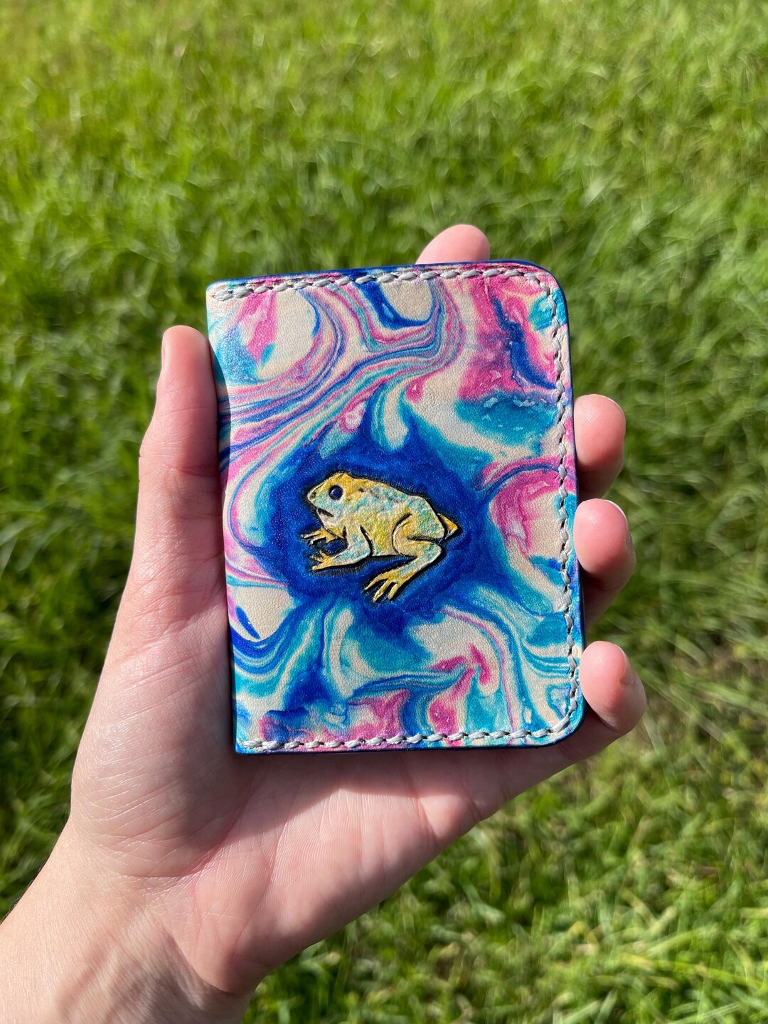 Trippy Toad Handmade Leather Bifold Wallet - Etsy