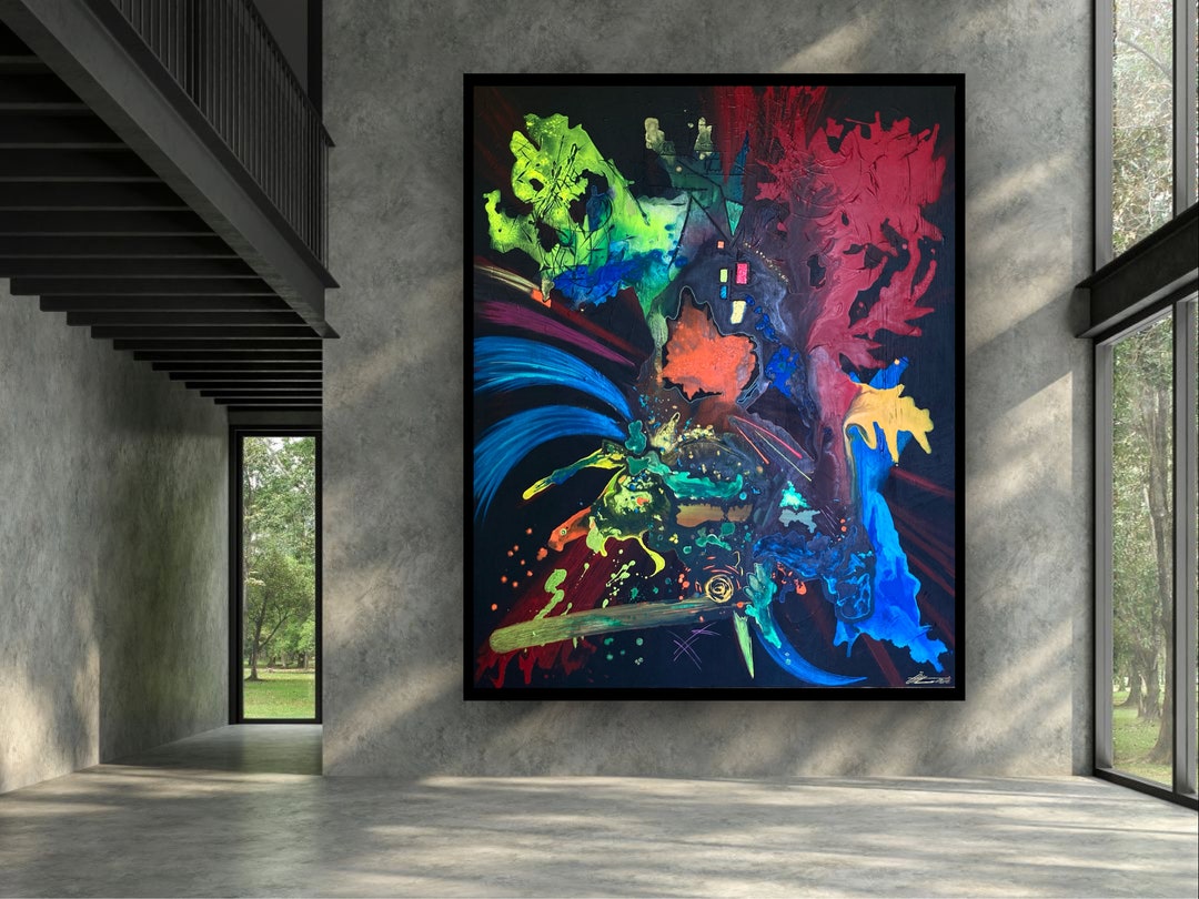 Tangerine Heart Abstract Art Print Bright Modern Colorful - Etsy