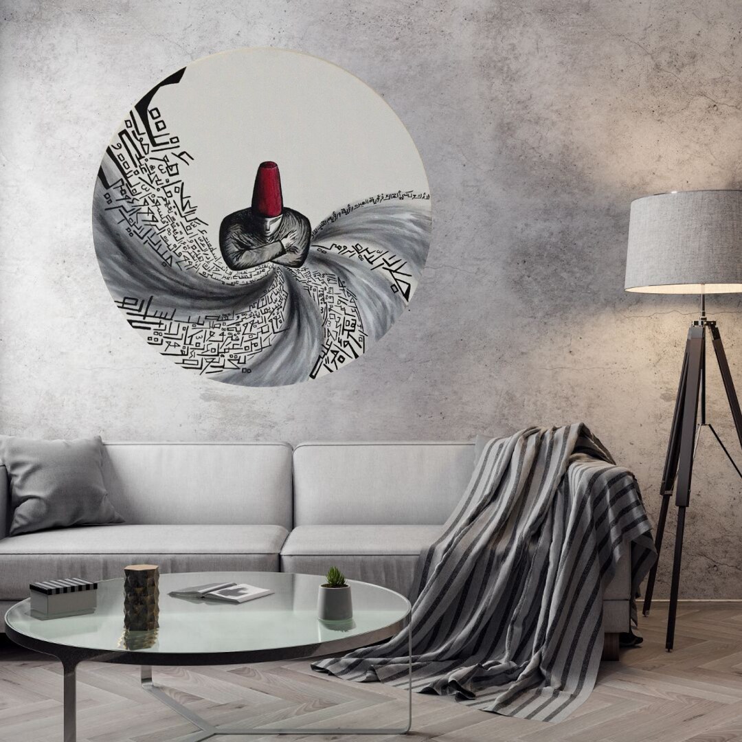 Printed Painting Sufi Arabic Calligraphy, Artwork, RUMI Quote Wall Art ...