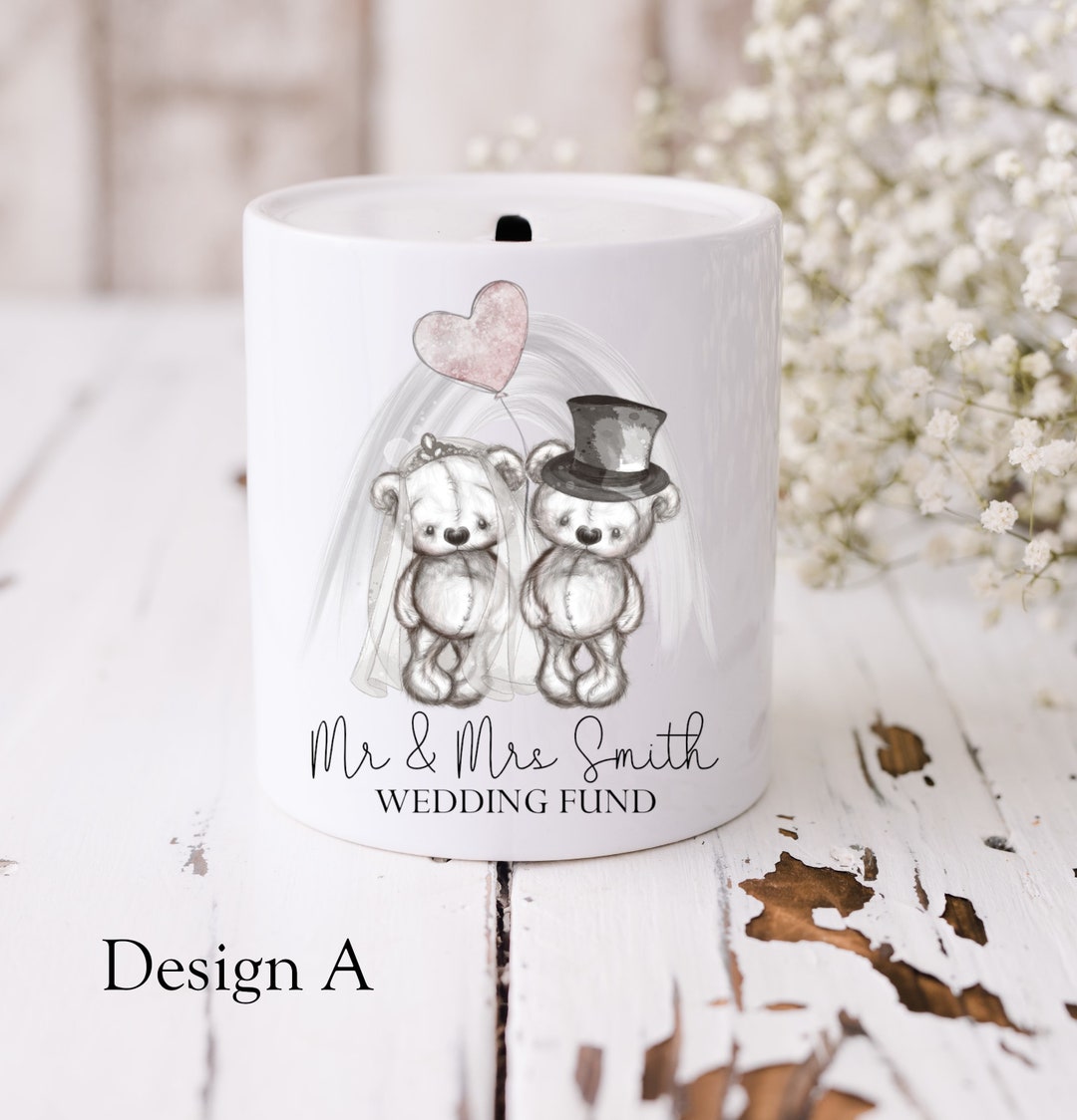 Personalised Wedding Money Box - Wedding Fund Gift - Engagement Present ...