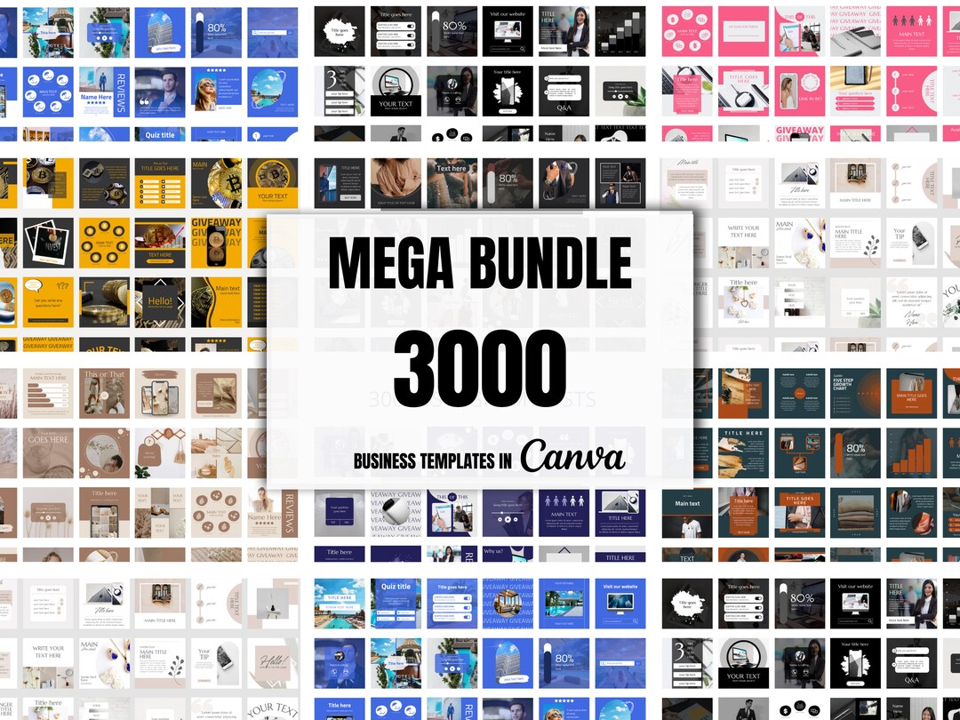 Mega Bundle Business Instagram Canva Template , 3000 Templates, Digital ...