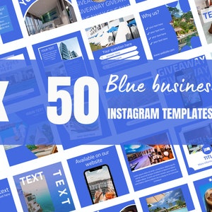 Blue Business Instagram Templates: Hotel & Social Media Posts (canva ...