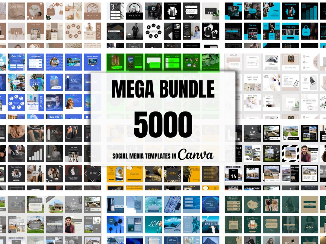 Mega Bundle Instagram Canva Templates, 5000 Templates, Business Post ...